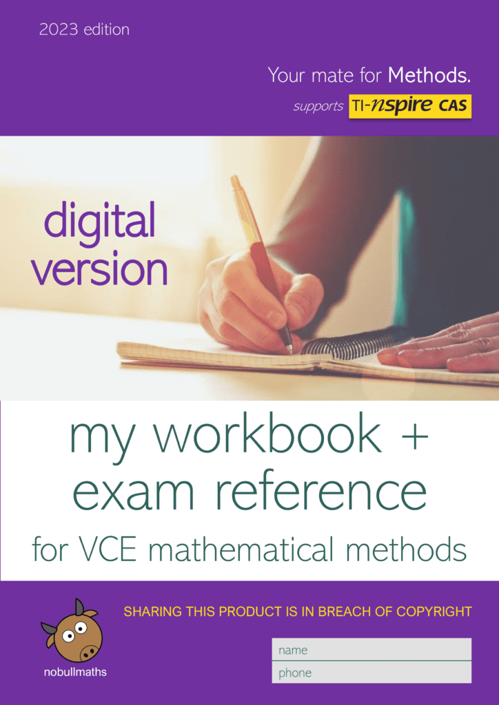 No Bull Maths - the VCE Maths Method workbook you need