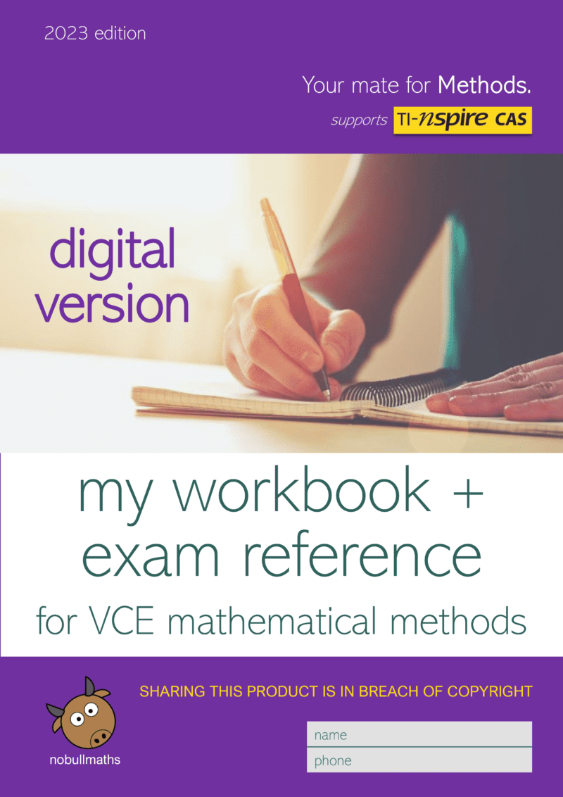 No Bull Maths - the VCE Maths Method workbook you need